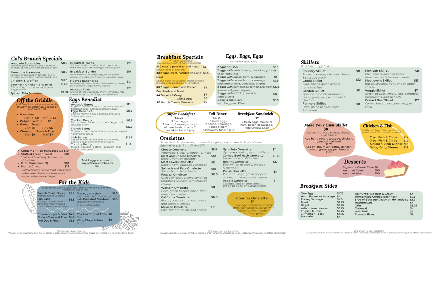 Menu – Col's Place